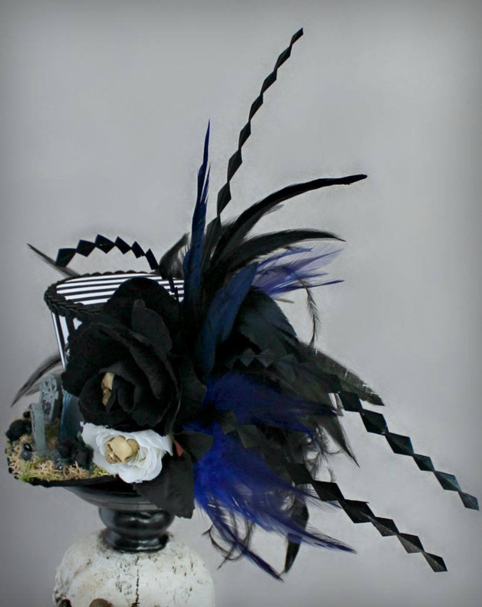 Zombie Mini Top Hat Macabre Hat Gothic Fascinator Day of - Etsy