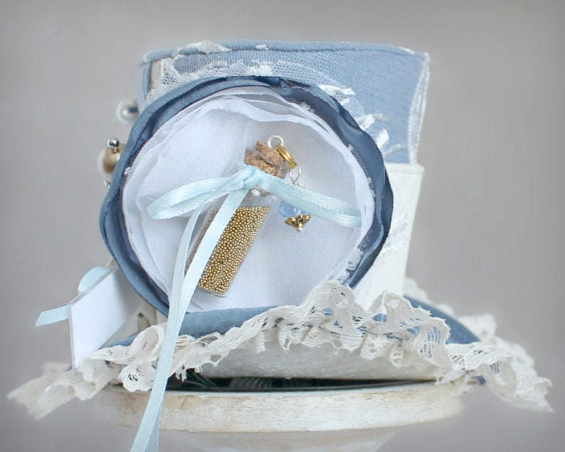 Blue Mini Top Hat Blue Wedding Hat Bridal Mini Top Hattea | Etsy