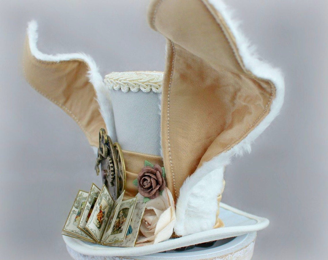 White Rabbit Mini Top Hat White Rabbit Costume Fascinator - Etsy