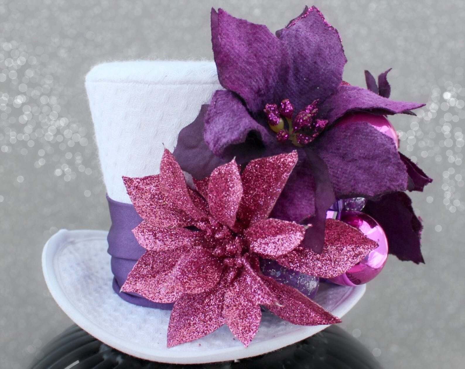 Christmas Mini Top Hat Holiday Party Hat Pink Mini Top - Etsy