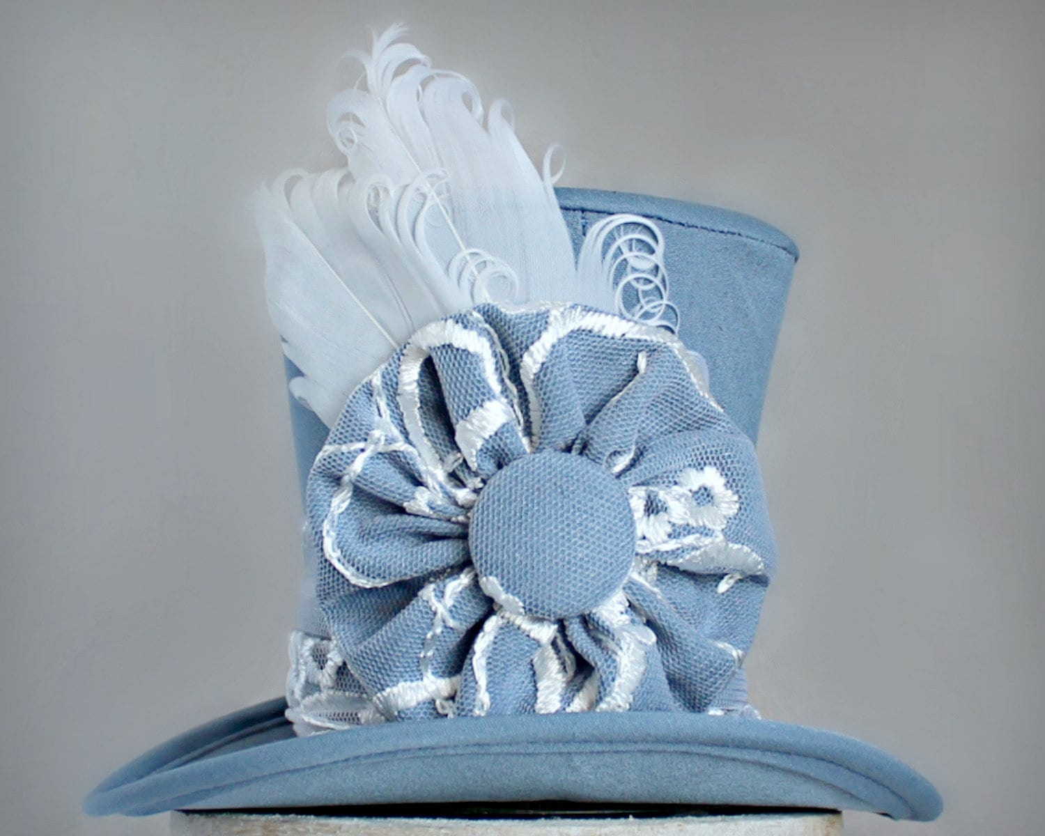 Blue Mini Top Hat Blue Wedding Hat Bridal Mini Top HatTea | Etsy