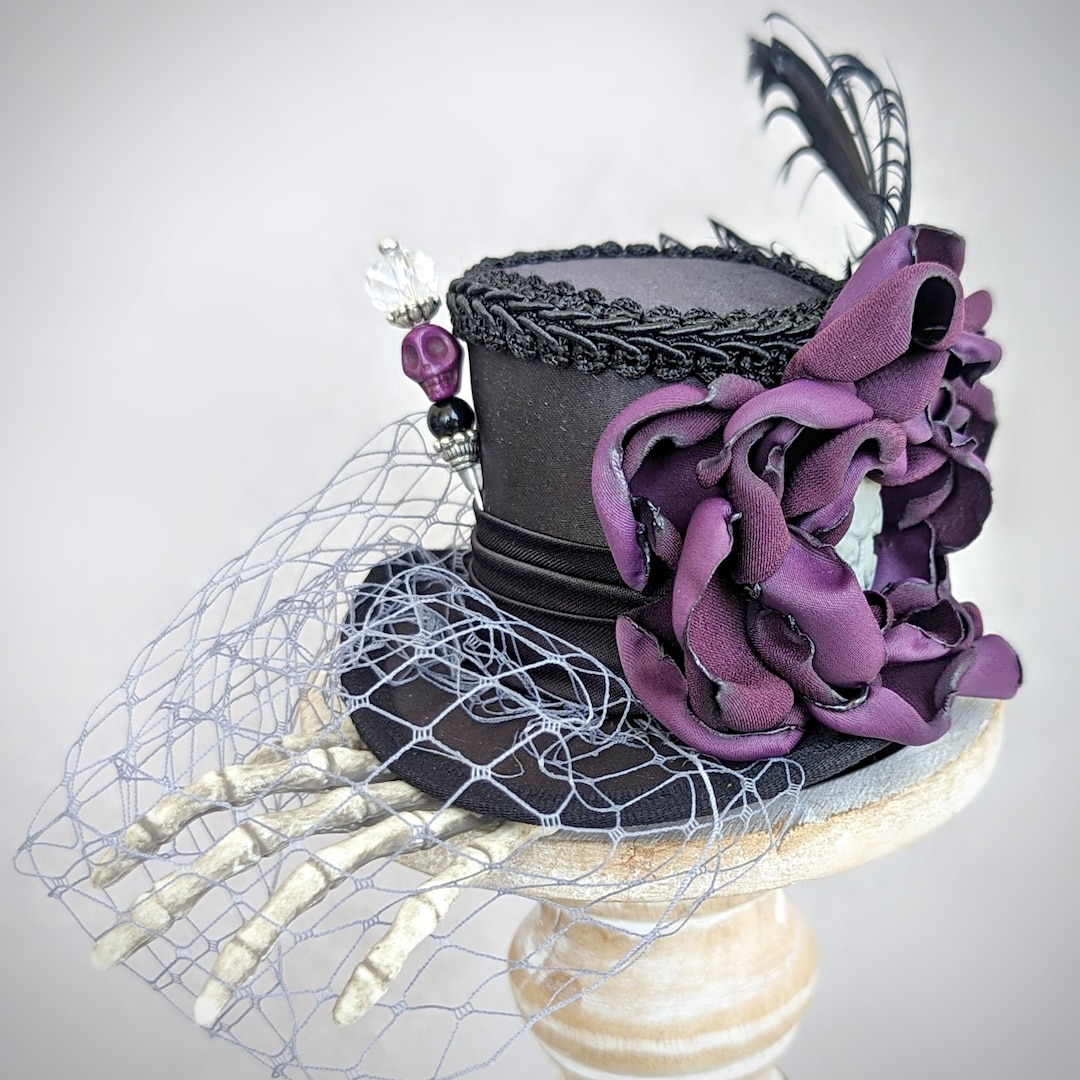 Gothic Mini Top Hat, Black Mini Top Hat, Gothic Wedding , Halloween ...