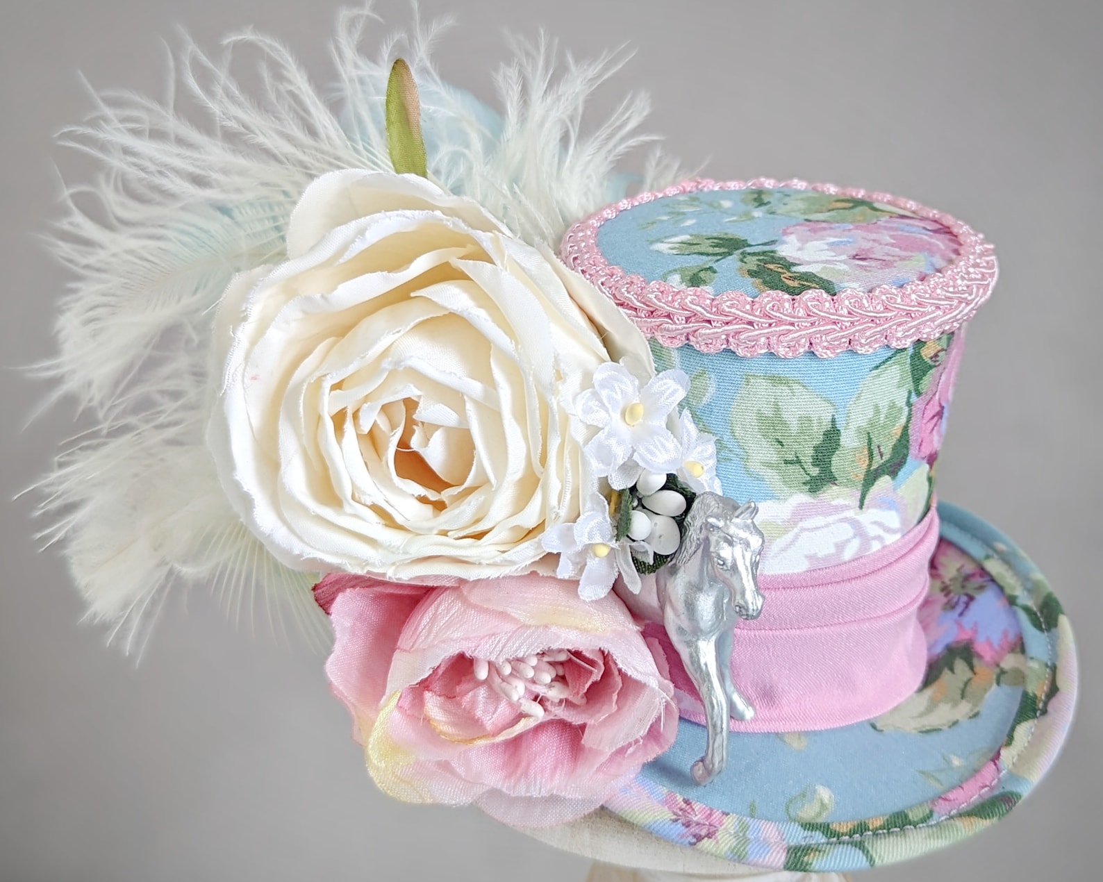 Pink and Mint Kentucky Derby Mini Hat Horse Mini Top Hat - Etsy