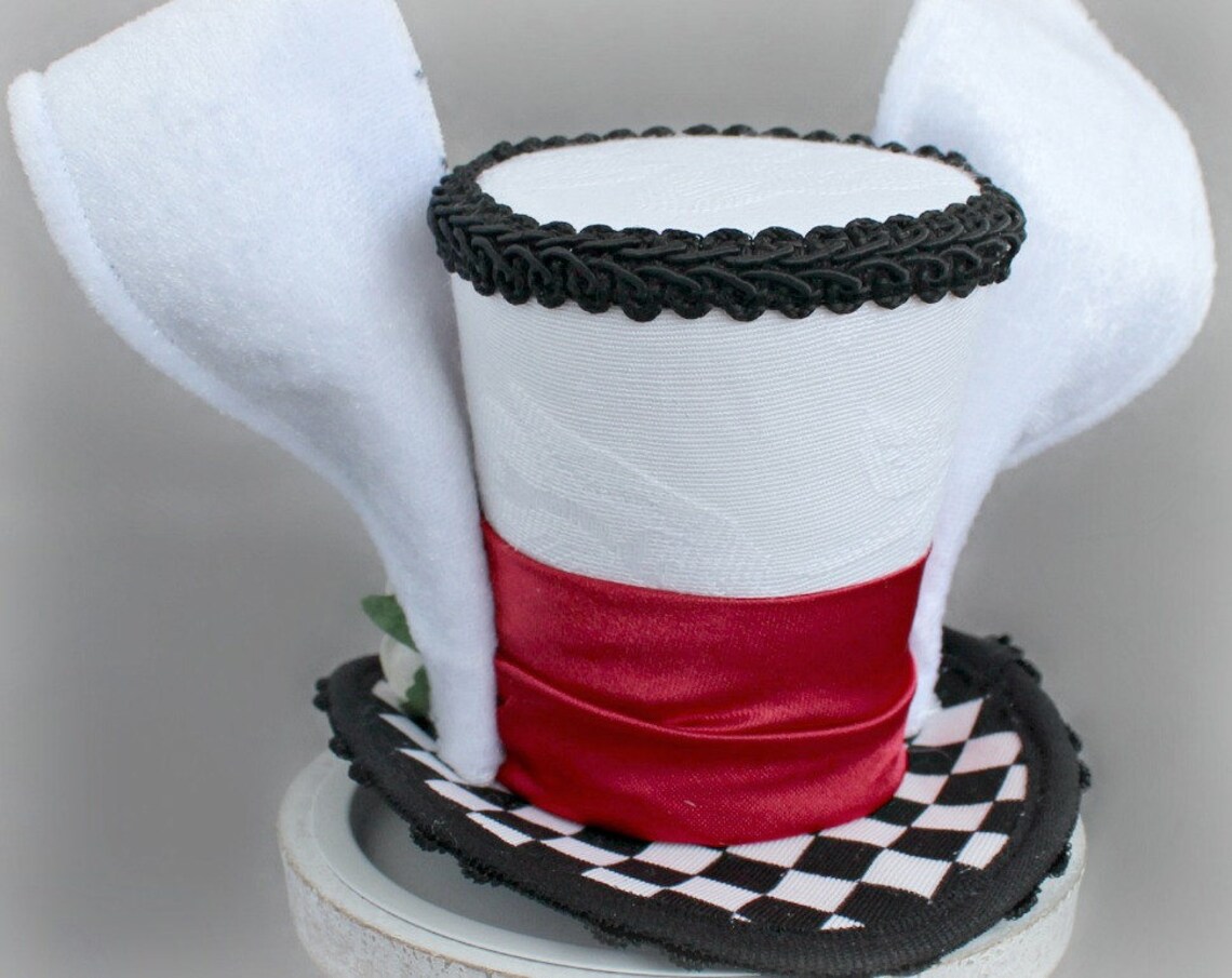 White Rabbit Mini Top Hat White Rabbit Costume Fascinator | Etsy Canada