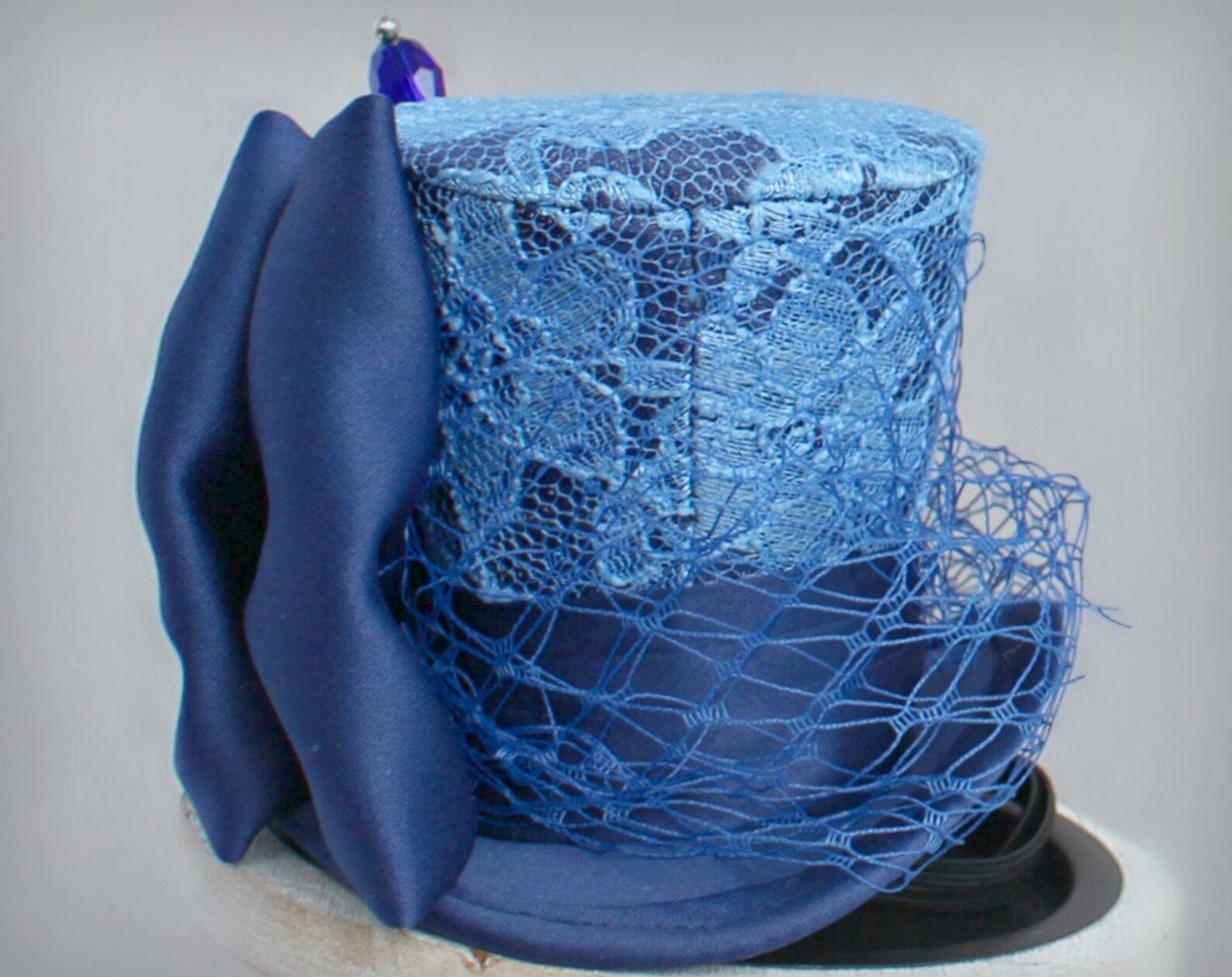 Blue Mini Top Hat Monochromatic Mini Top Hat Victorian Hat - Etsy Canada