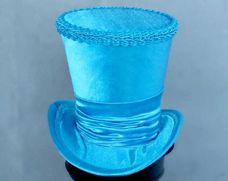 Cyan Blue Mini Top Hat Mini Top Hat Mad Hatter Hat | Etsy