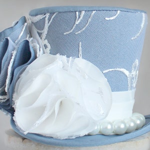 Blue Mini Top Hat, Blue Wedding Hat, Bridal Mini Top Hat,tea Party Hat ...