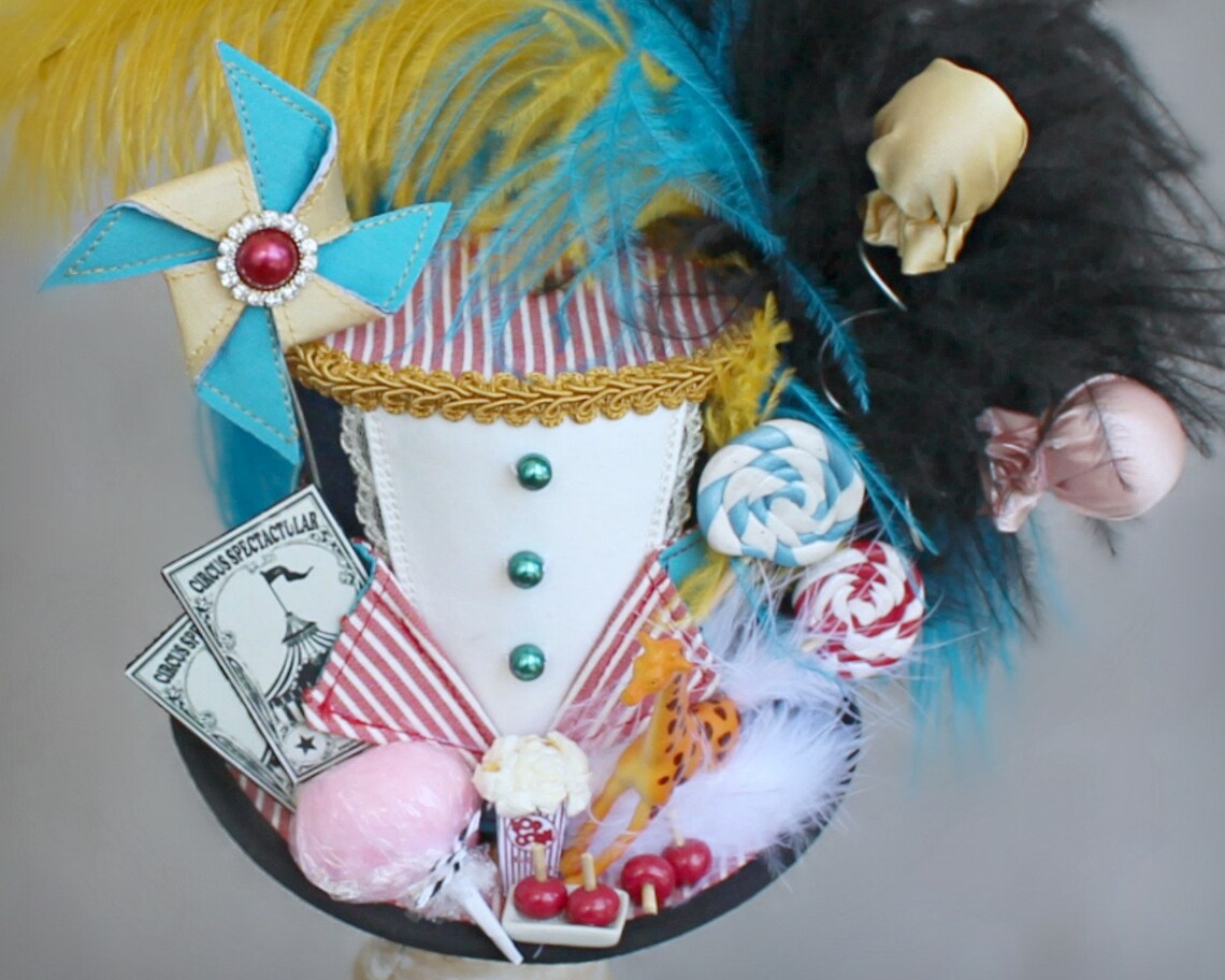 Mini Ringmaster Top Hat, Circus Mini Top Hat, Circus Mini Hat, Bridal ...