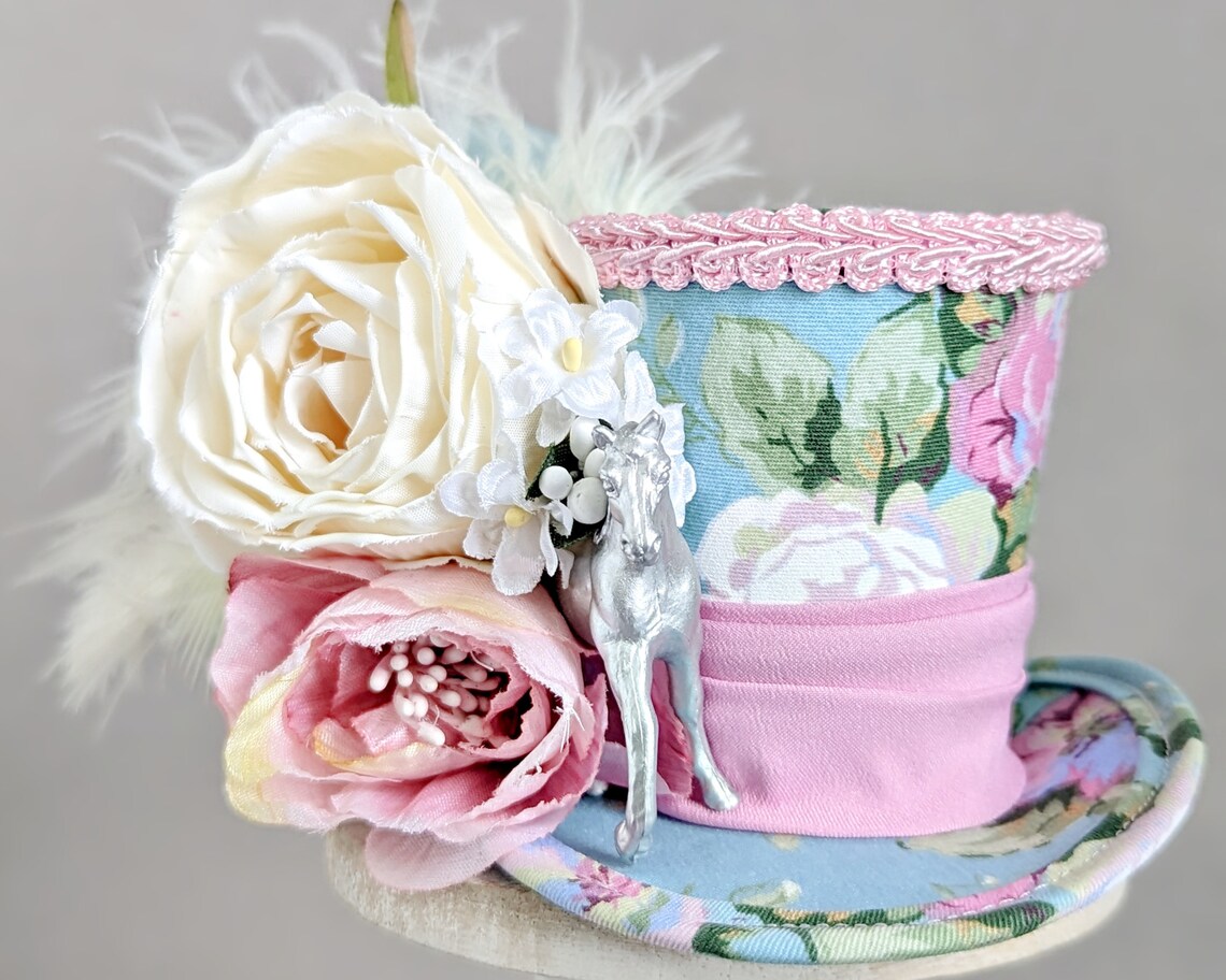 Pink and Mint Kentucky Derby Mini Hat Horse Mini Top Hat - Etsy