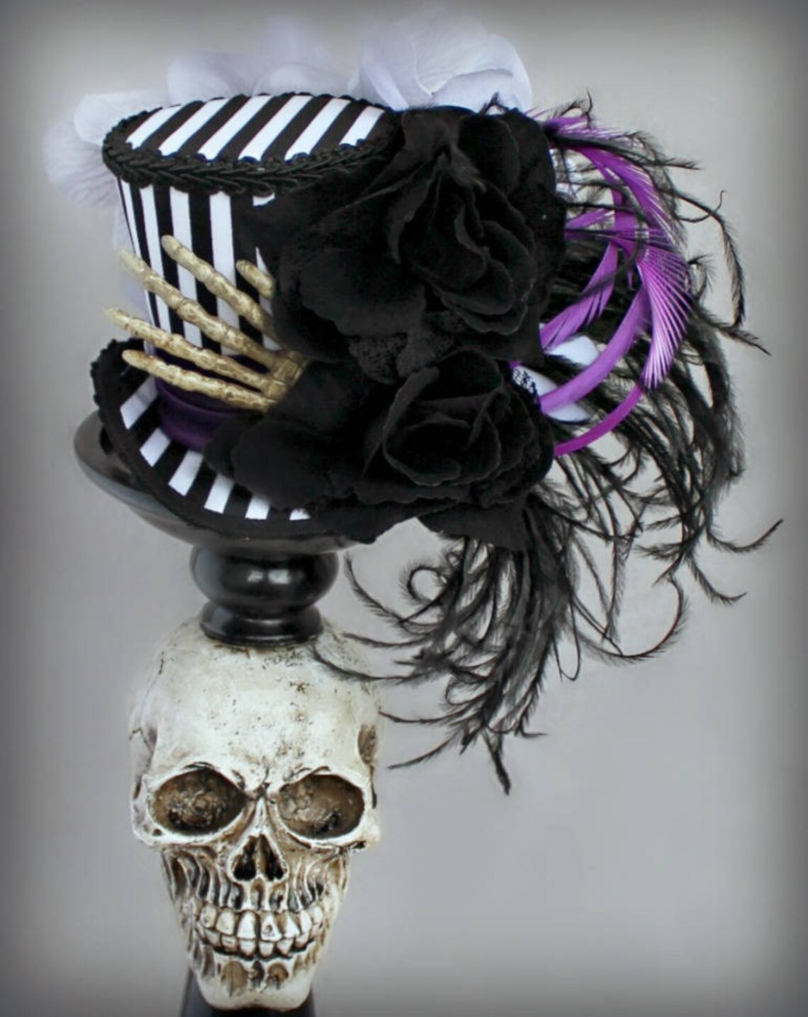 Halloween Mini Top Hat Macabre Hat Gothic Fascinator Day of - Etsy