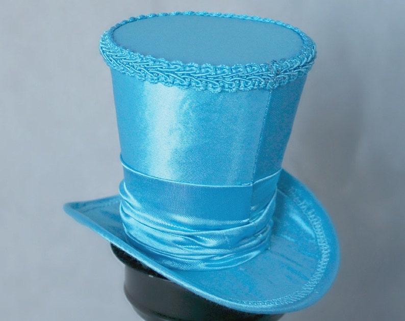 Cyan Blue Mini Top Hat Mini Top Hat Mad Hatter Hat | Etsy