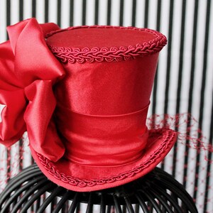 Red Mini Top Hat, Wedding Top Hat, Mini Hats, Tea Party Hat, Mad Hatter ...