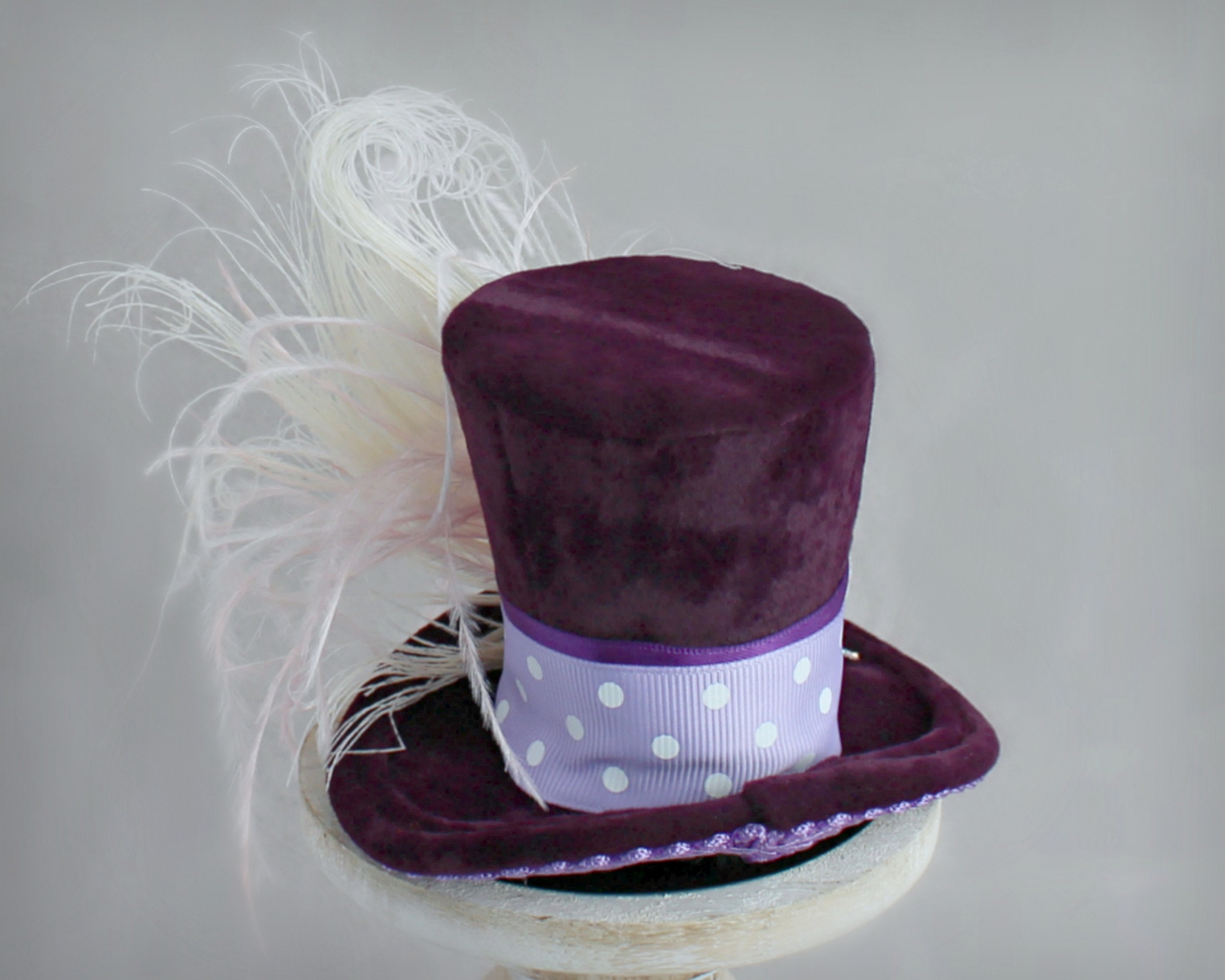 Plum Mini Top Hat Purple Mini Top Hat Tea Party Flower - Etsy