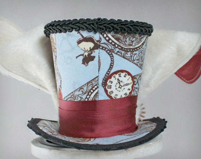 White Rabbit Mini Top Hat White Rabbit Costume Fascinator | Etsy