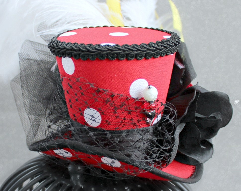 Mouse Mini Top Hat Red With White Polka Dots Mini Top Hat - Etsy Canada