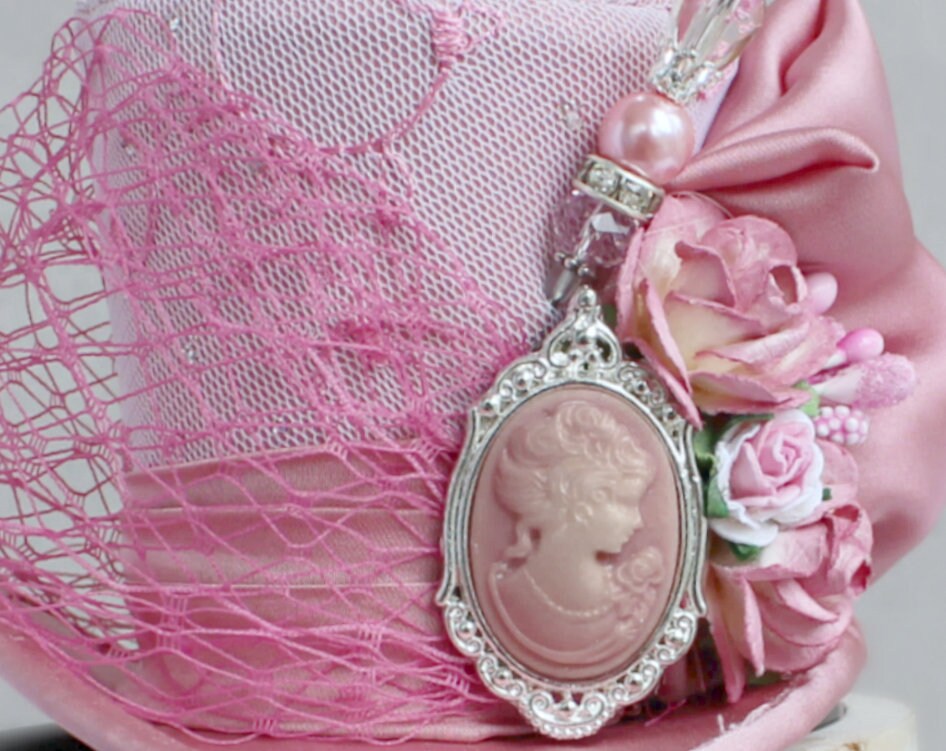 Pink Mini Top Hat Monochromatic Mini Top Hat Victorian Hat | Etsy