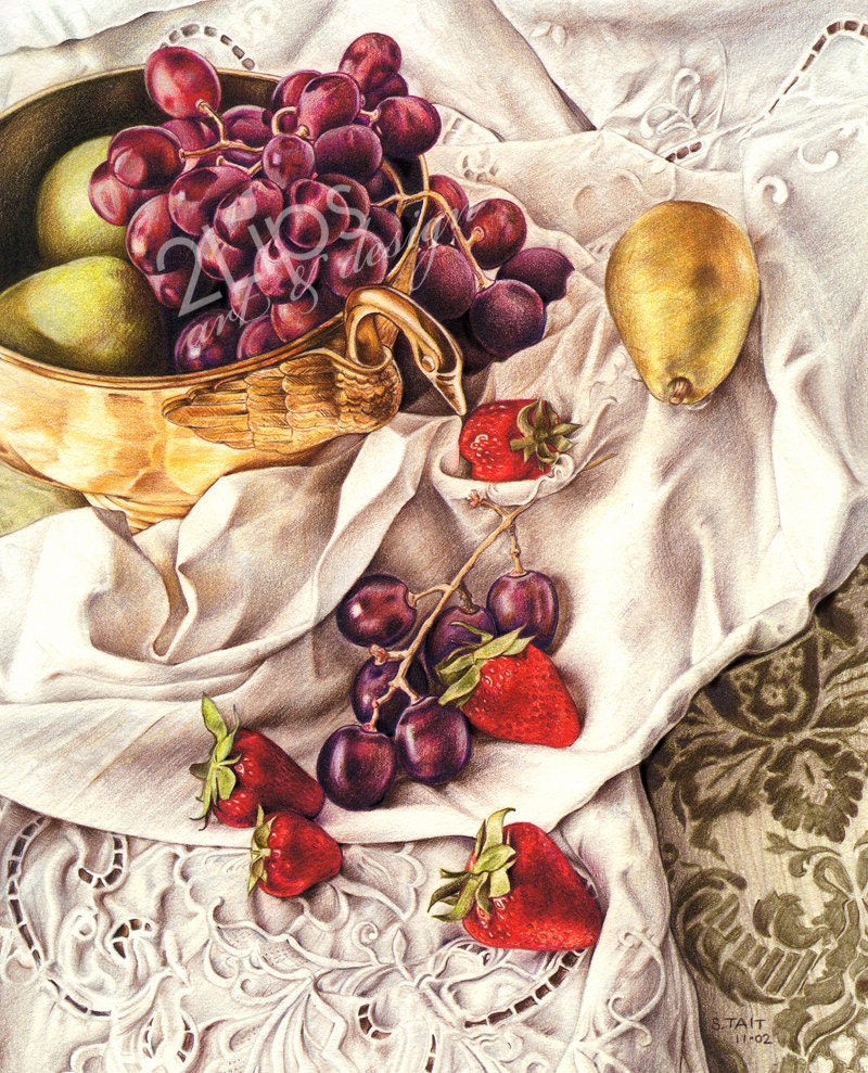 Fine Art Print of an Original Still Life in Colored Pencil - Etsy