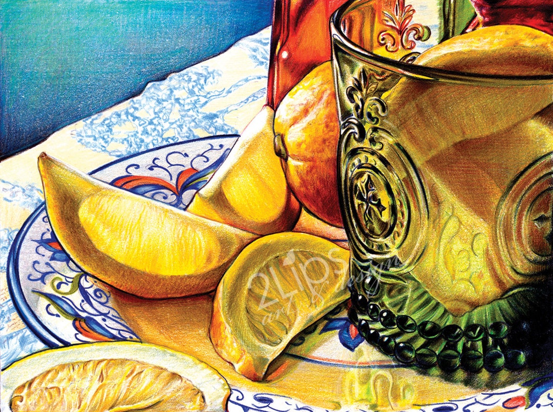 Impresión artística de bodegón original en lápiz de colores Hope - Etsy ...