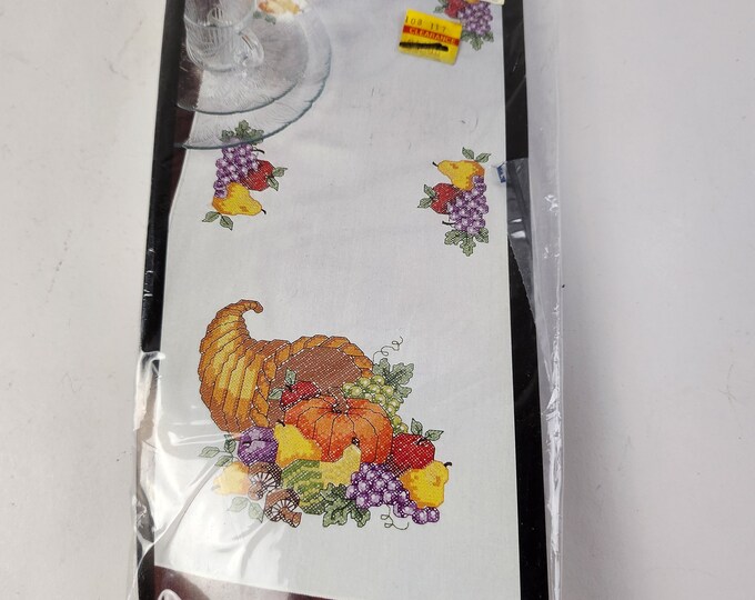 BUCILLA CROSS-STITCH Table Runner Holiday Cornucopia Kit - Etsy