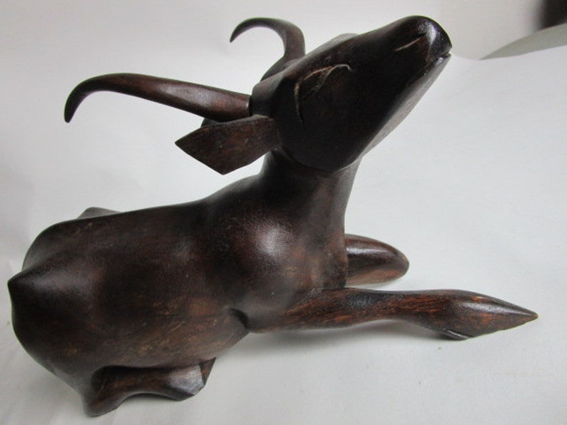 Hand Carved LONGHORN WOOD COW Made in the Philippines - Etsy