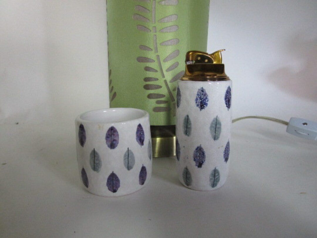 ITALIAN CERAMIC TABLE Lighter With Matching Cigarette Holder / - Etsy