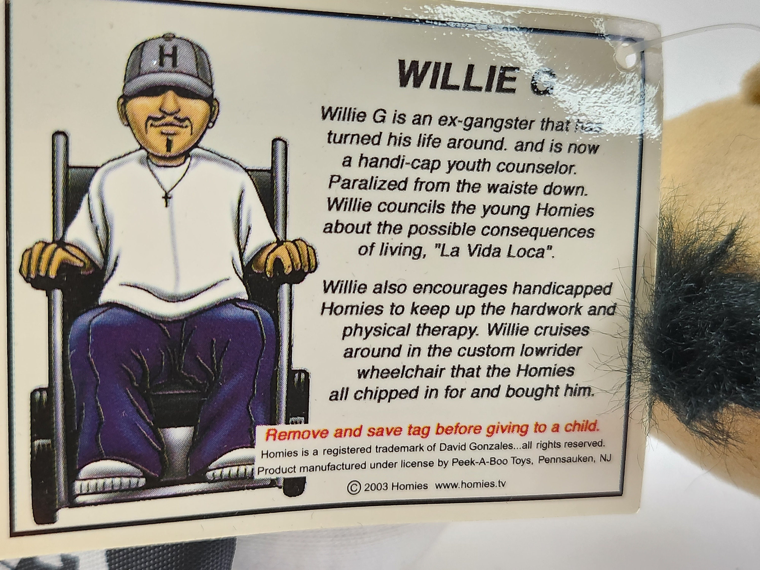 HOMIES WILLIE G With Tag Plushie in Wheelchair - Etsy
