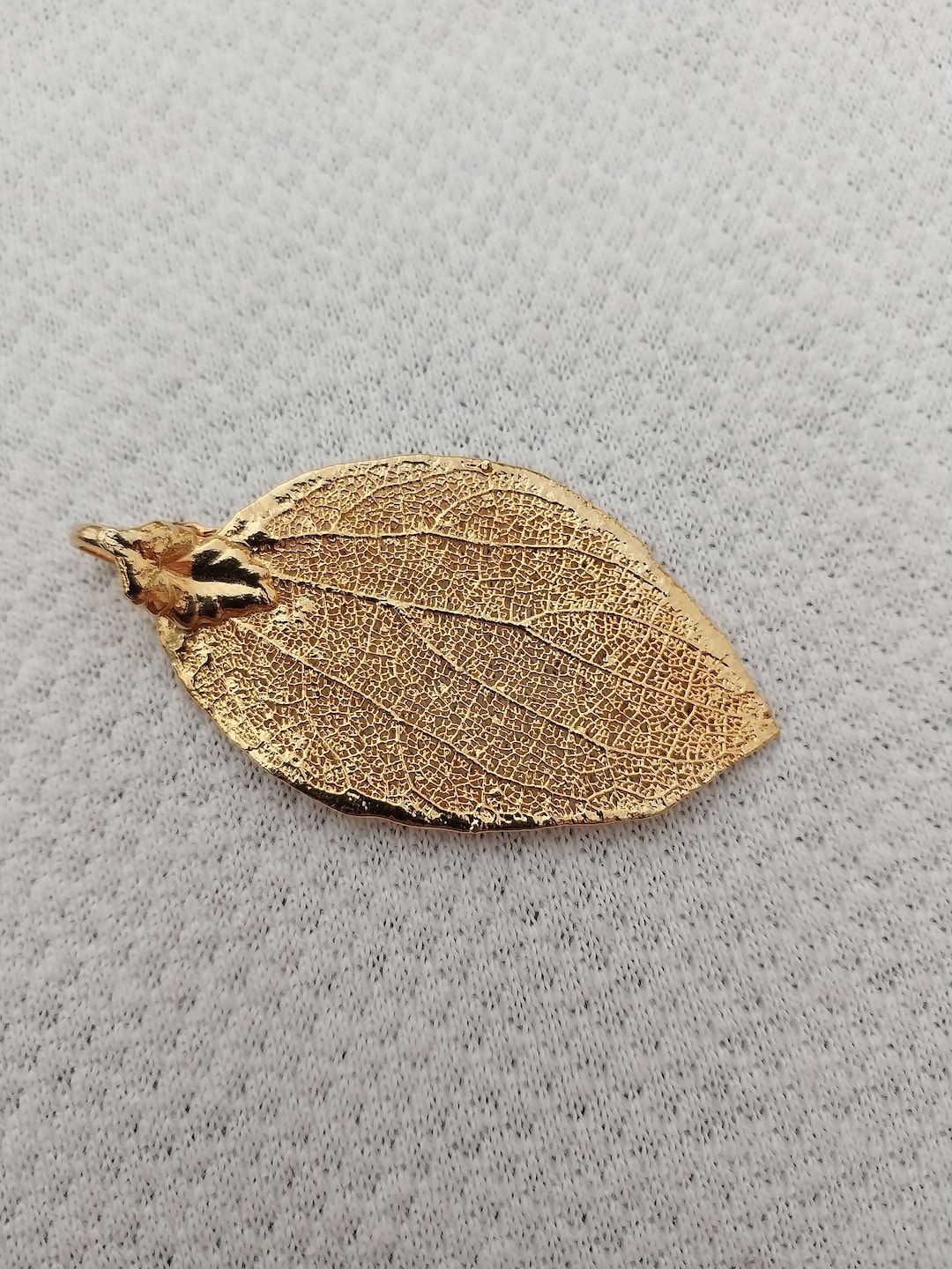 Golden Leaf Dipped Veined Leaf PENDANT Gold - Etsy