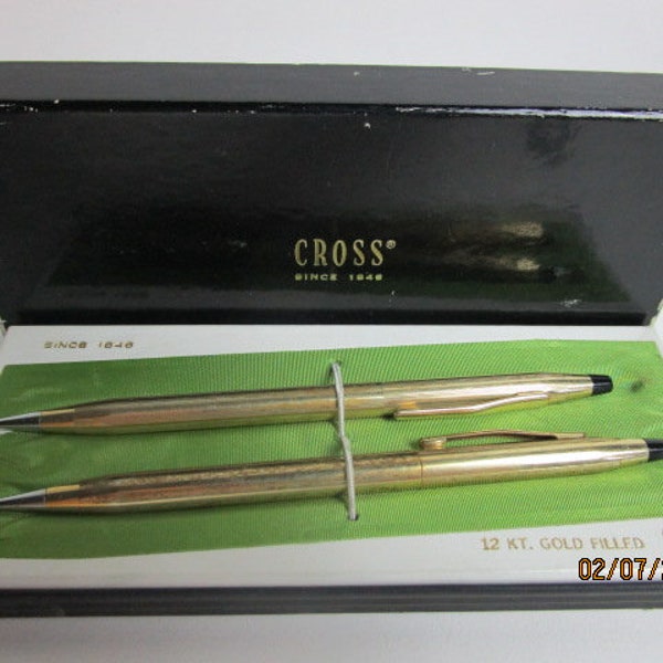 Gold Cross Pen and Pencil Set - Etsy