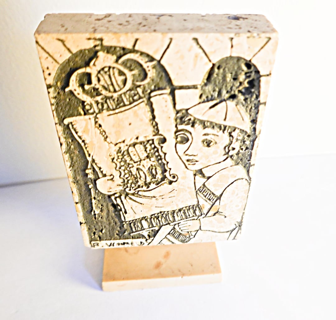 Judaica Art, Bar Mitzvah Gift, Rodney Winfield Carved Travertine Stone ...