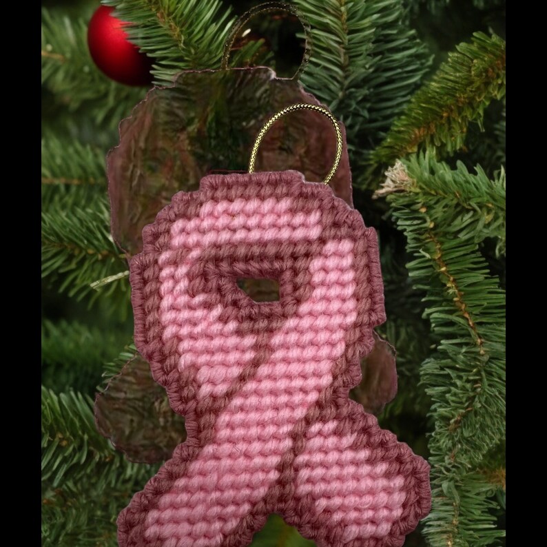 Plastic Canvas Cancer Ribbon Ornament - Etsy