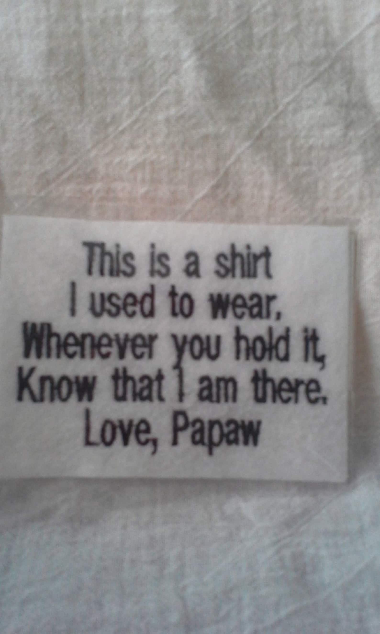 Memory Pillow Shirt Patch Love, Papaw - Etsy