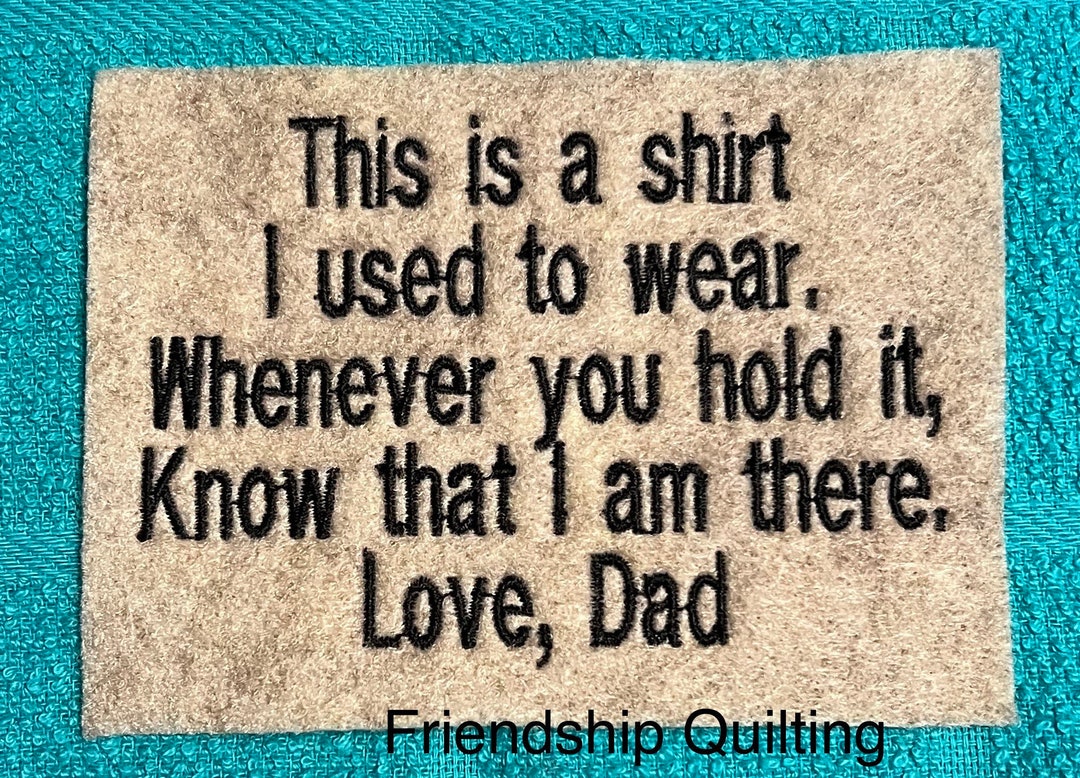 Memory Pillow Shirt Patch Love, Dad - Etsy