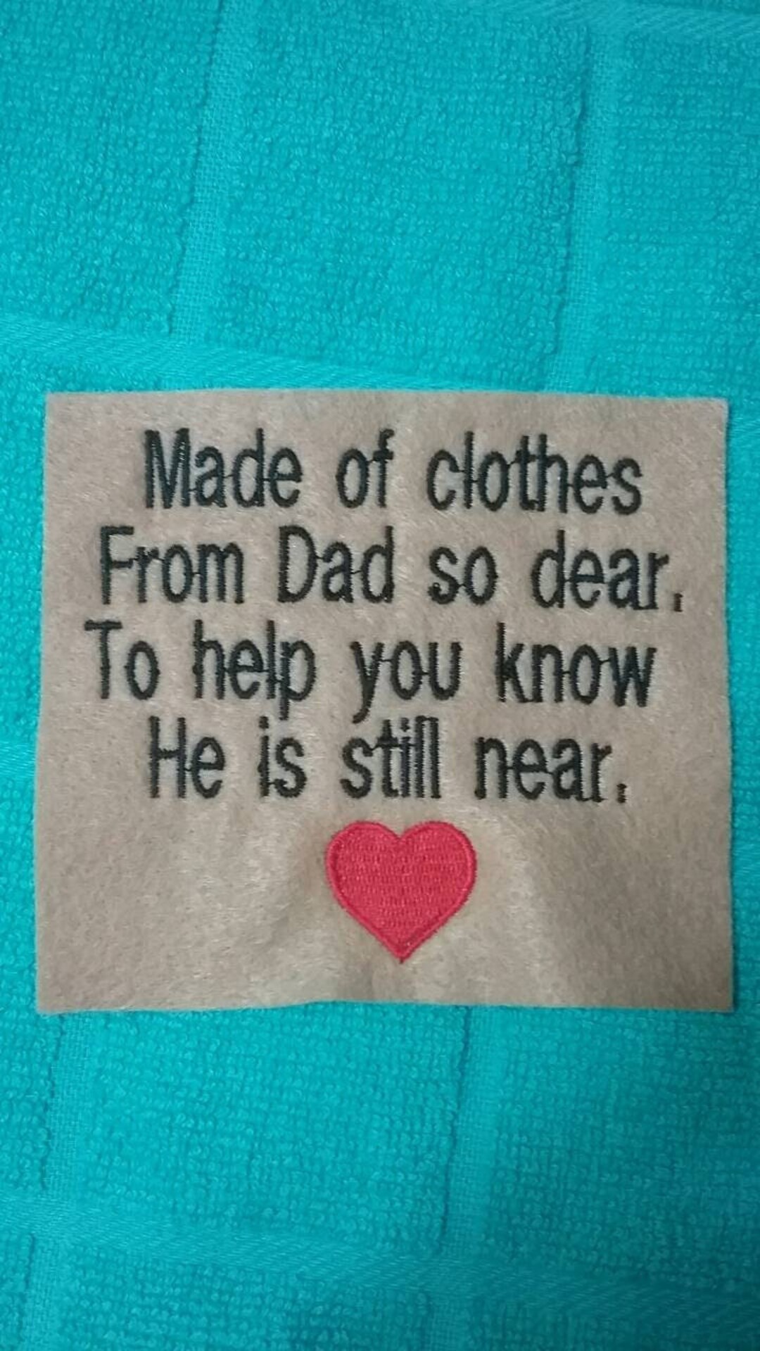 Memory Pillow Patches From Dad With Heart - Etsy