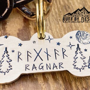 Solid Brass Viking Runes Norse Hand Made Personalized Dog Collar ...