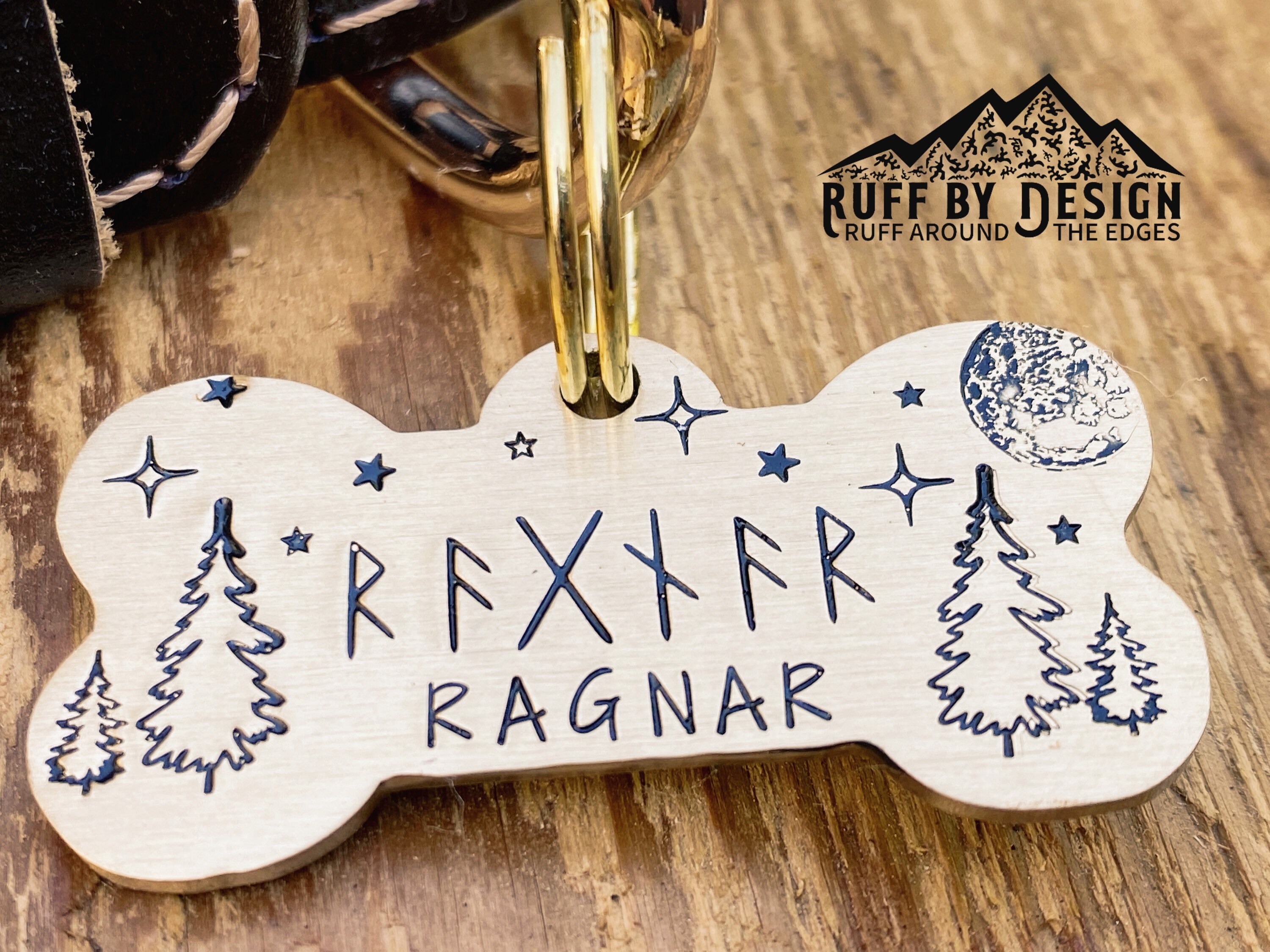 Solid Brass Viking Runes Norse Hand Made Personalized Dog Collar ...