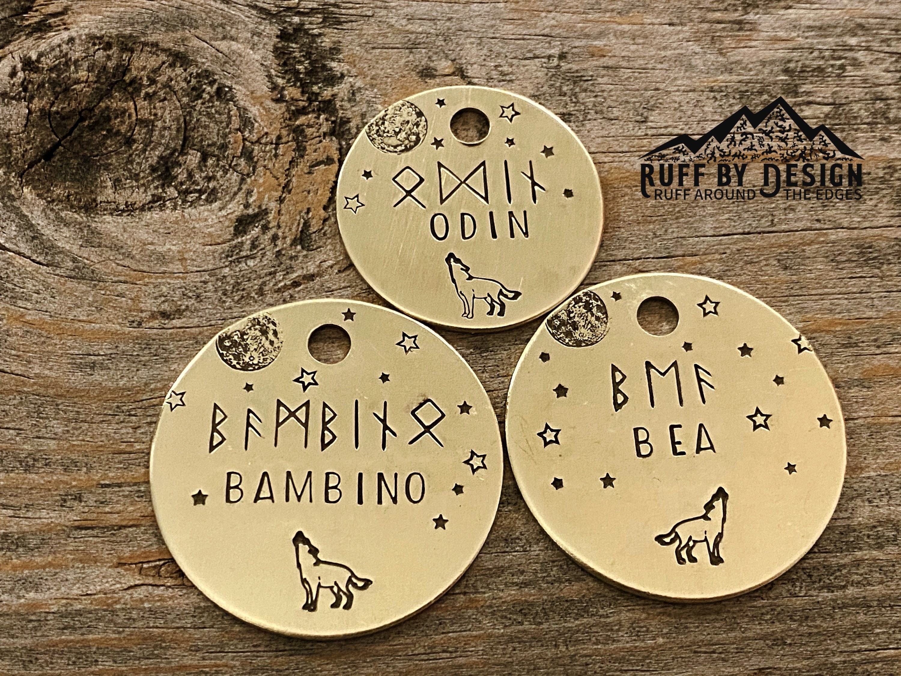 Viking Runes Brass Dog/Cat Custom Pet Tag Hand Made | Etsy