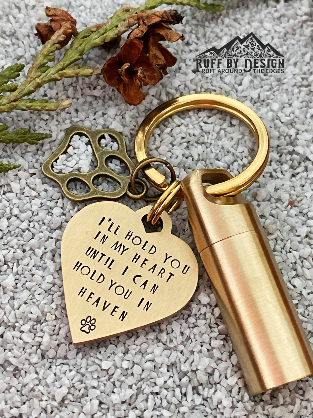 Brass Cremation Keychain Jewelry for Pet Ashes Memorial Key Tag for ...