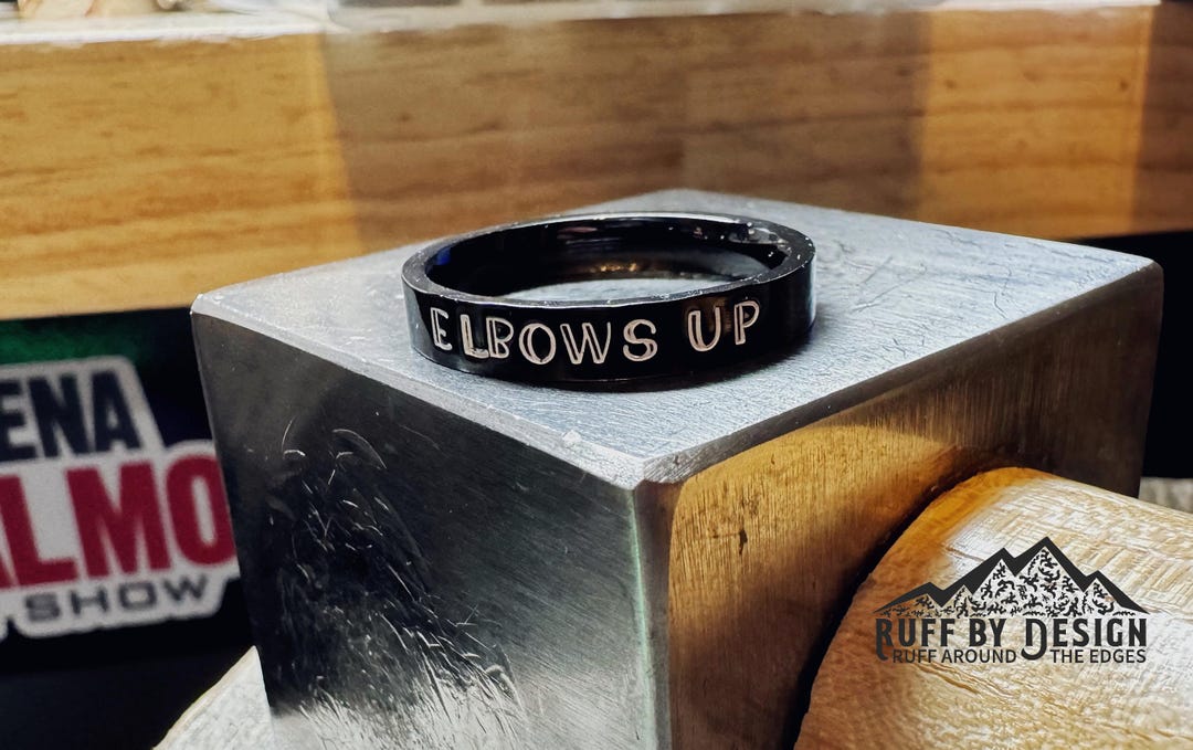 Canada Elbows up Black Stainless Steel Stacking Statement Ring - Etsy