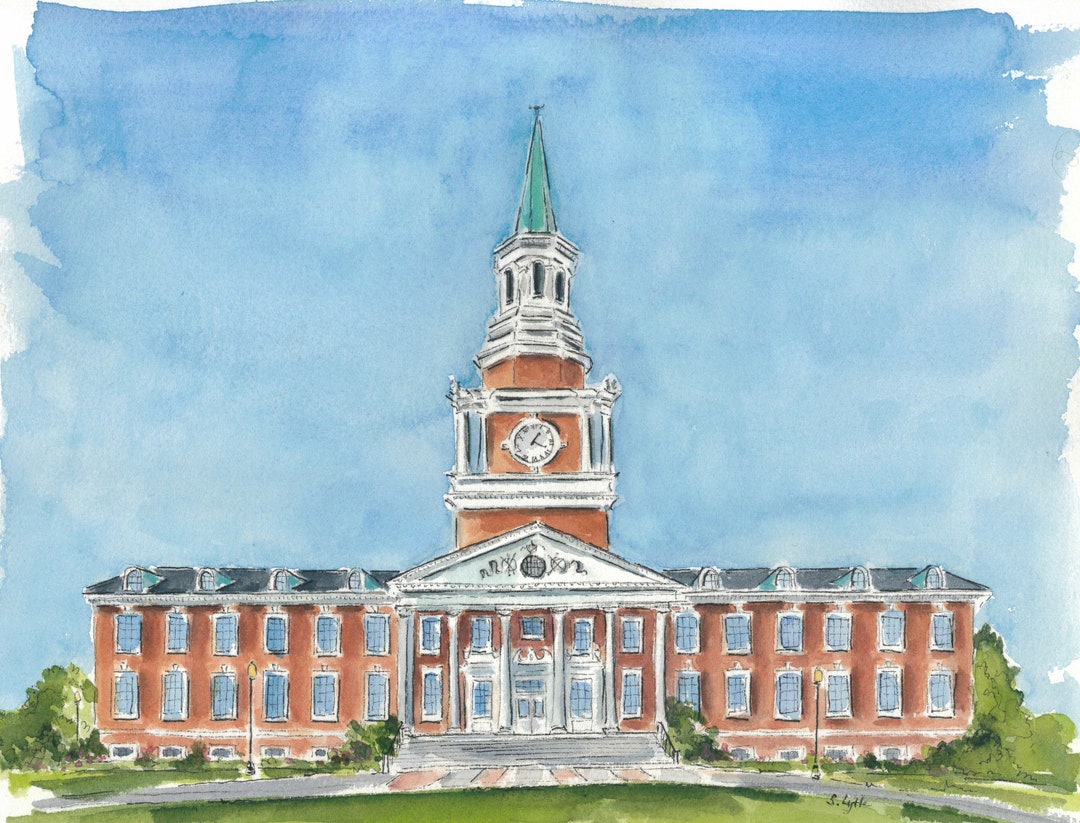 High Point University, Roberts Hall Watercolor Print - Etsy