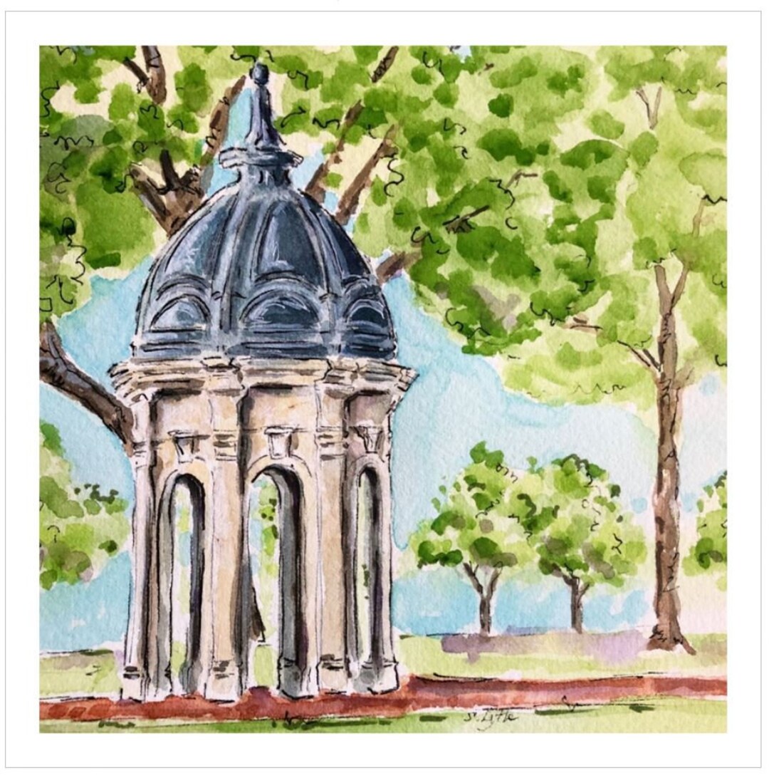 East Carolina University Cupola Watercolor Print - Etsy