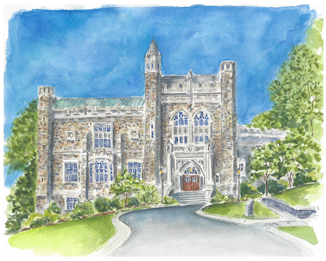 Lehigh University, Linderman Library Watercolor Print - Etsy