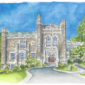 Lehigh University, Linderman Library Watercolor Print - Etsy