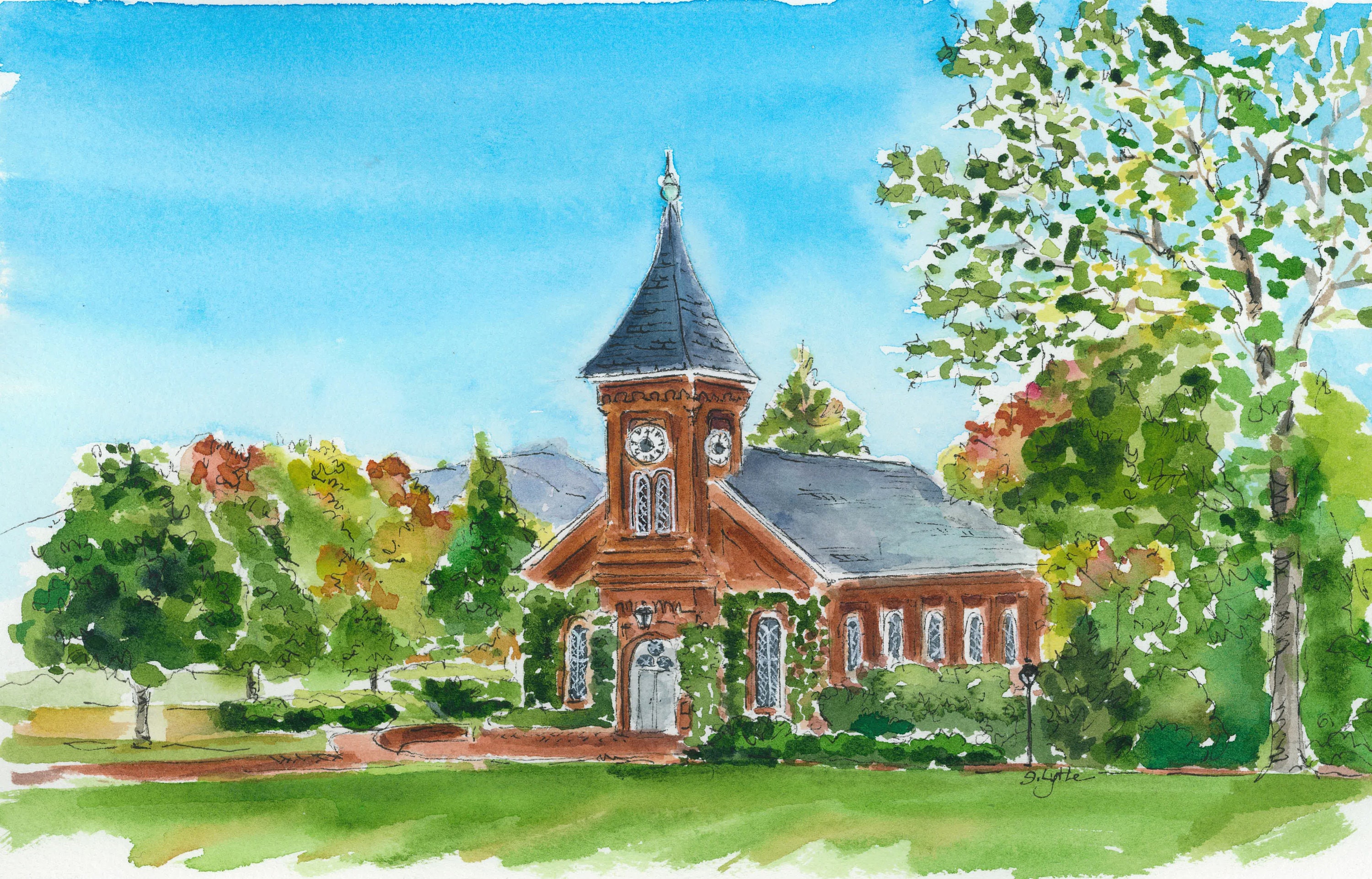 Lee Chapel at Washington and Lee University Watercolor Print - Etsy