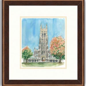 Duke University Chapel Watercolor Print - Etsy