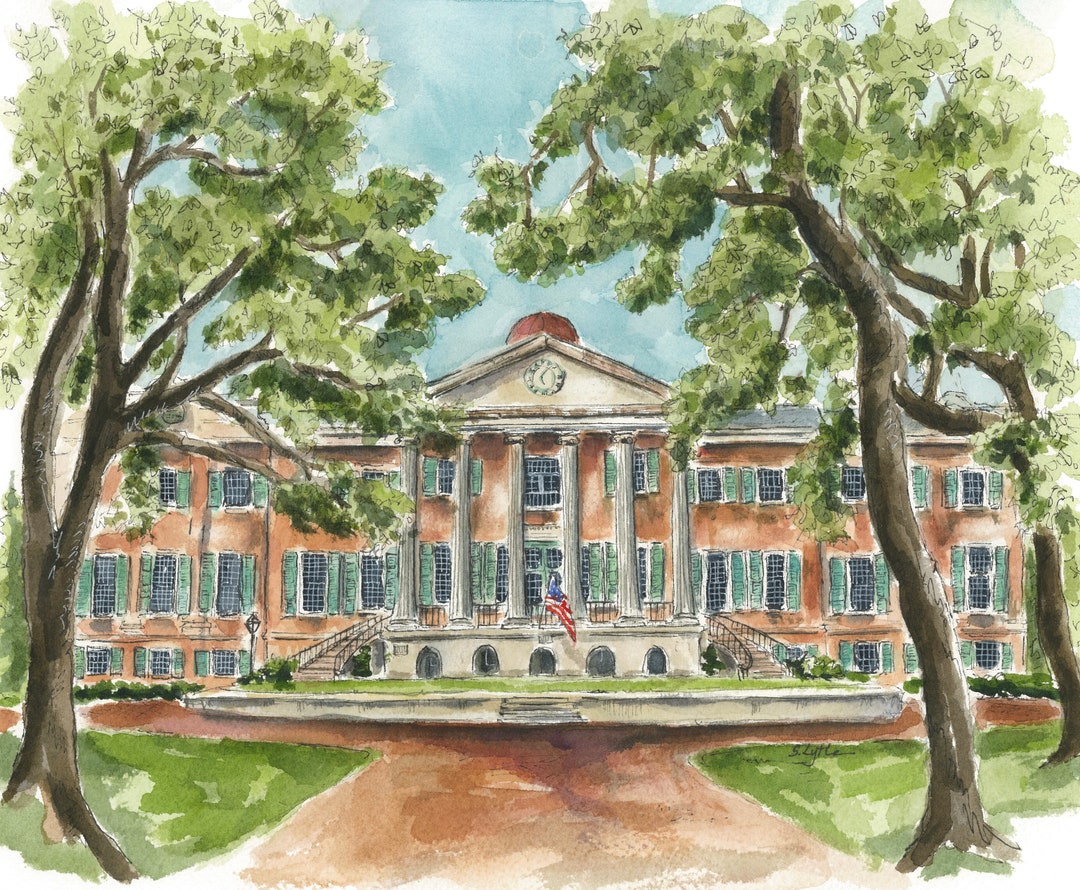 College of Charleston, Randolph Hall - Watercolor Print - Etsy