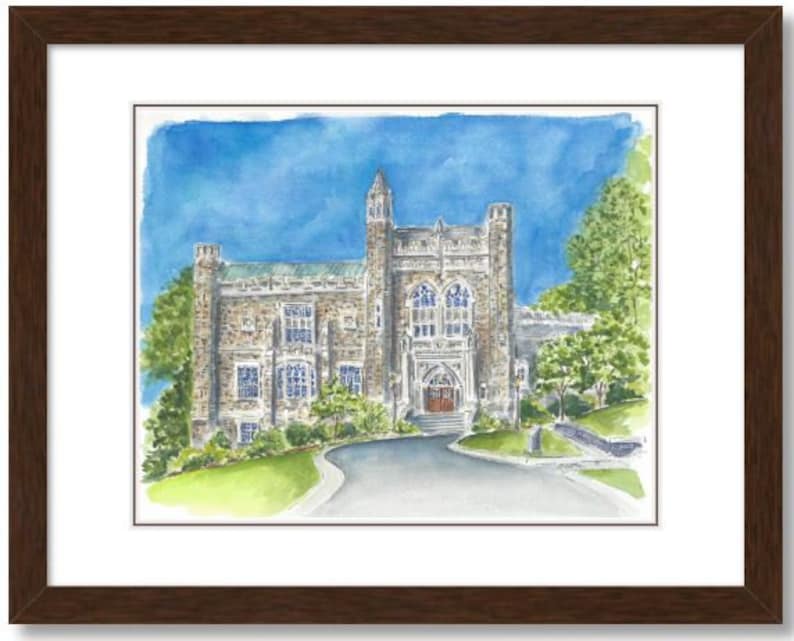 Lehigh University, Linderman Library Watercolor Print - Etsy