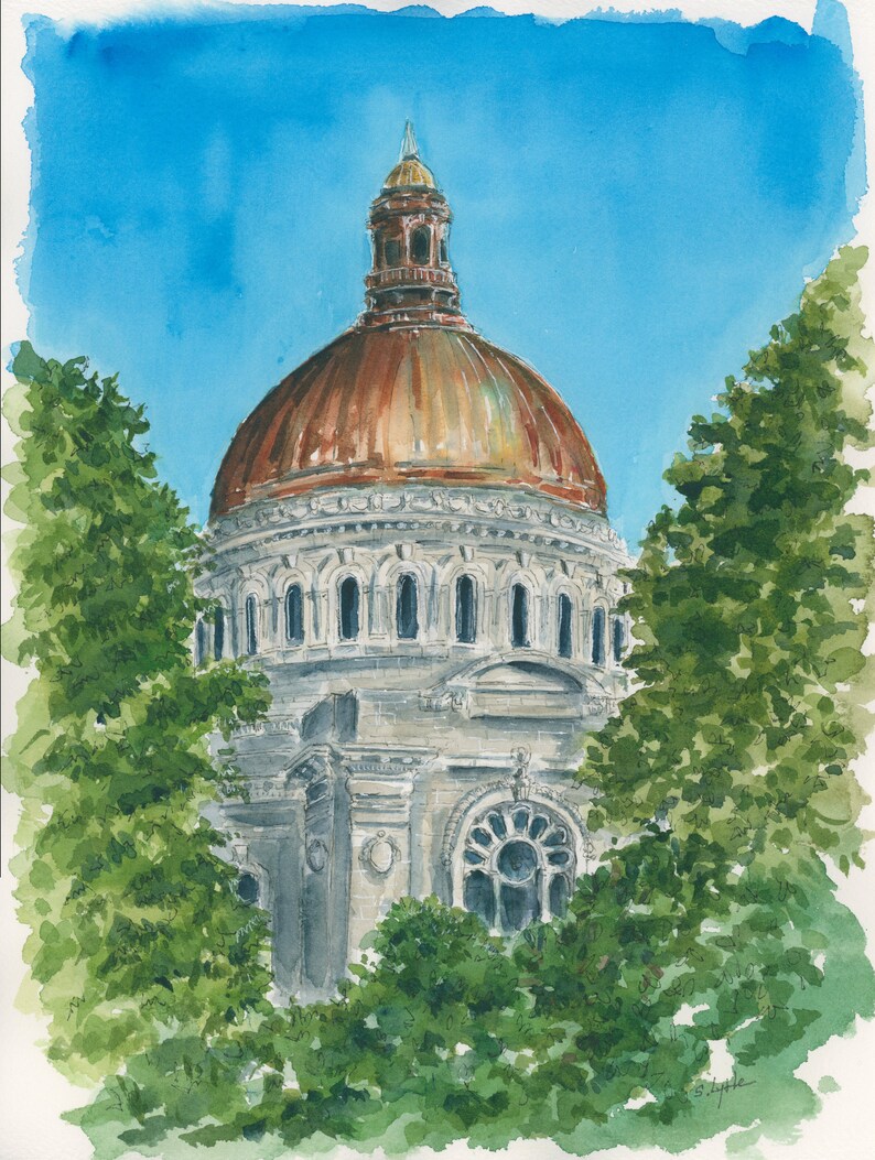 US Naval Academy Chapel Dome Watercolor Print - Etsy