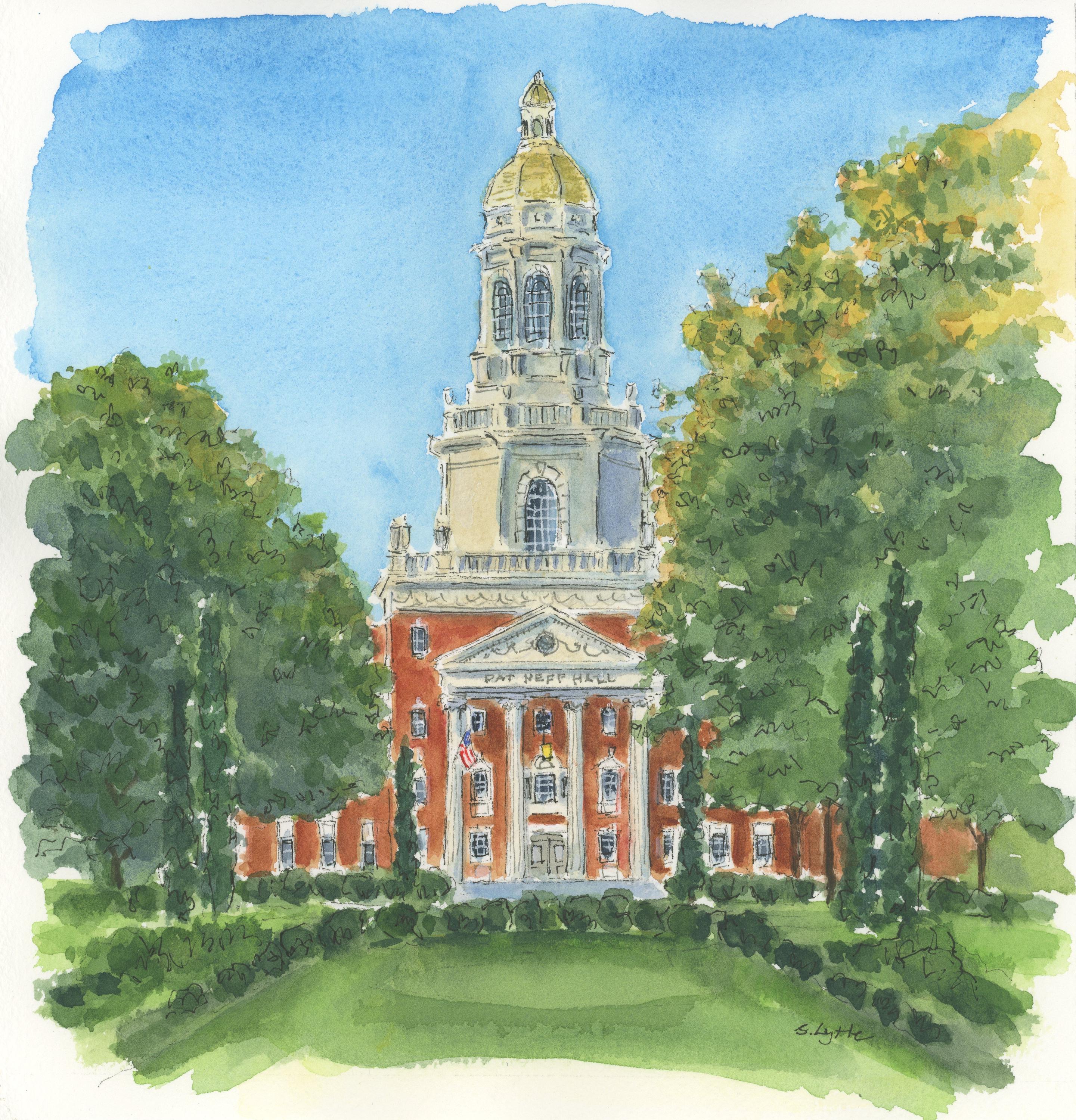 Baylor University, Pat Neff Hall Watercolor Print - Etsy
