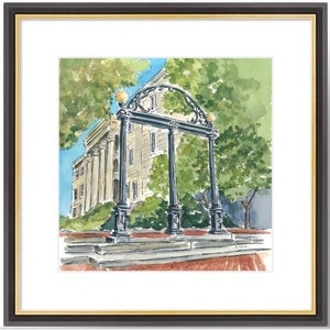 University of Georgia Arch Watercolor Print - Etsy