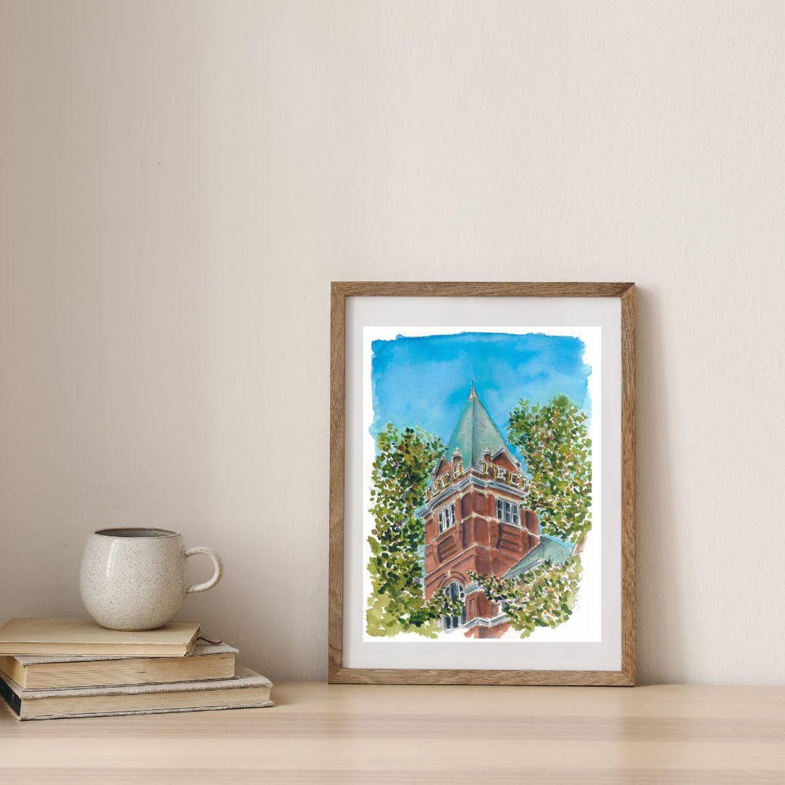 Tech Tower at Georgia Tech Watercolor Print - Etsy